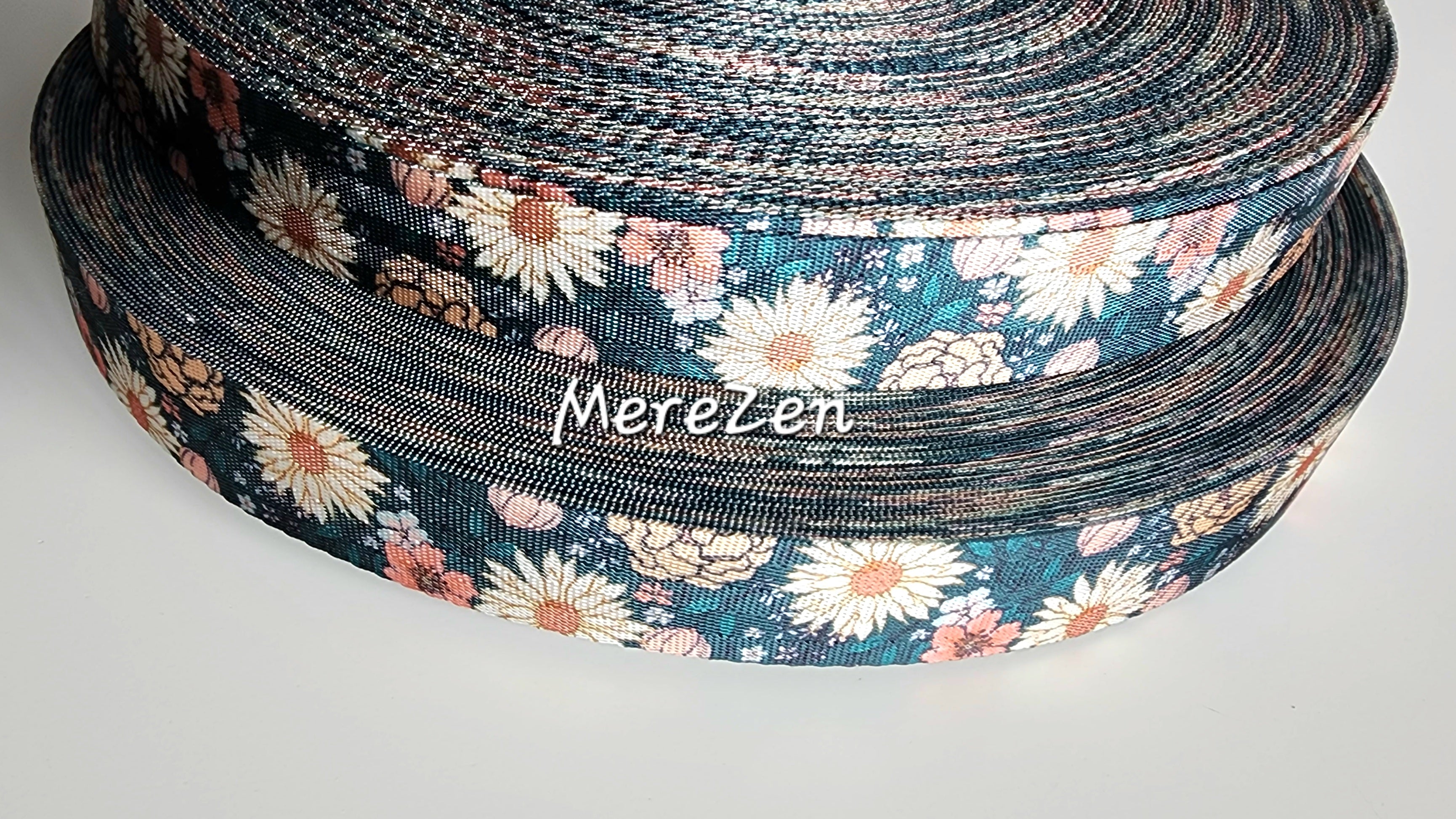 1 Inch Webbing Green Autumn Bloom - Polyester – MereZen