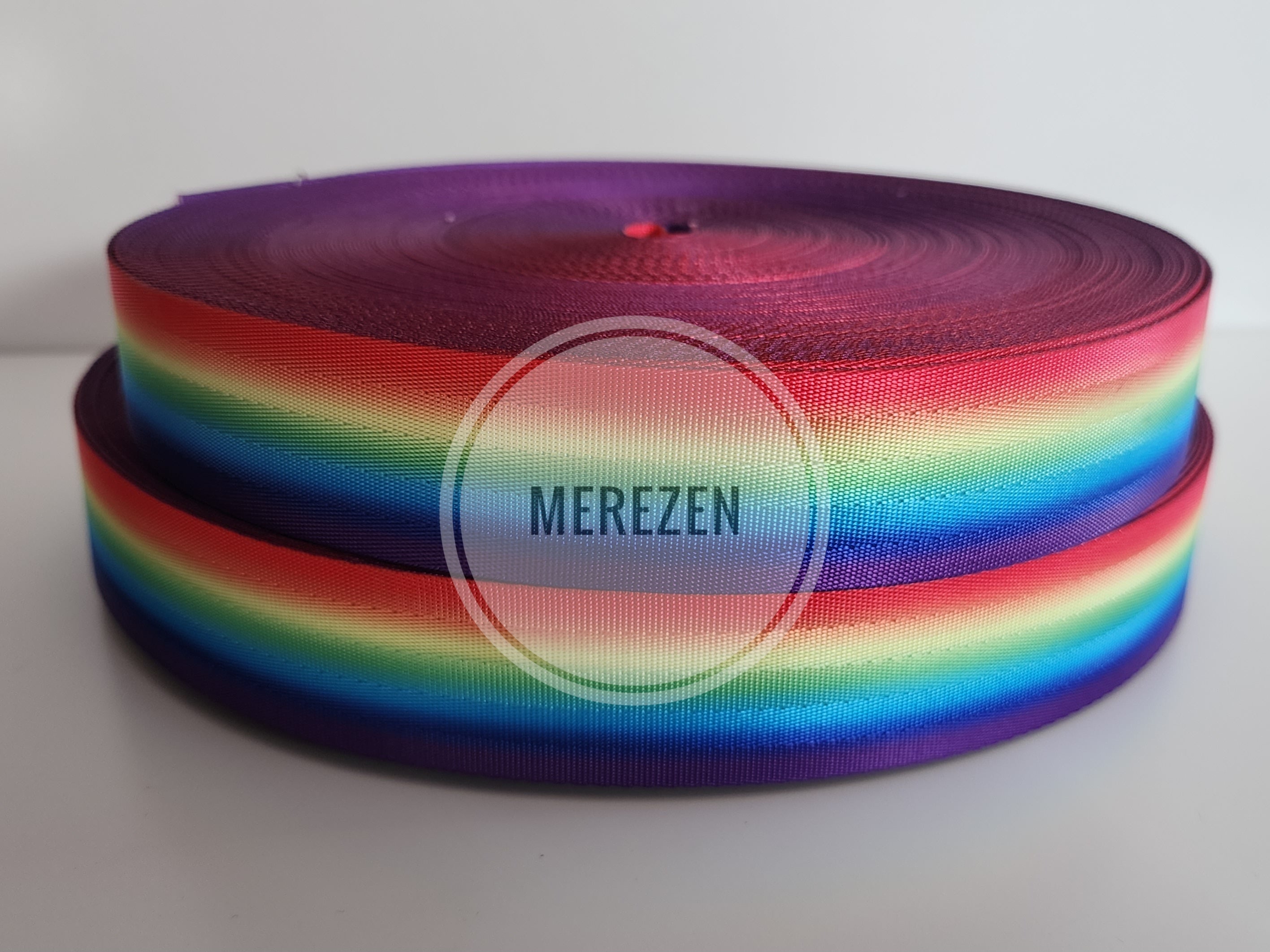 1.5 Inch Webbing Blended Rainbow - Polyester – MereZen